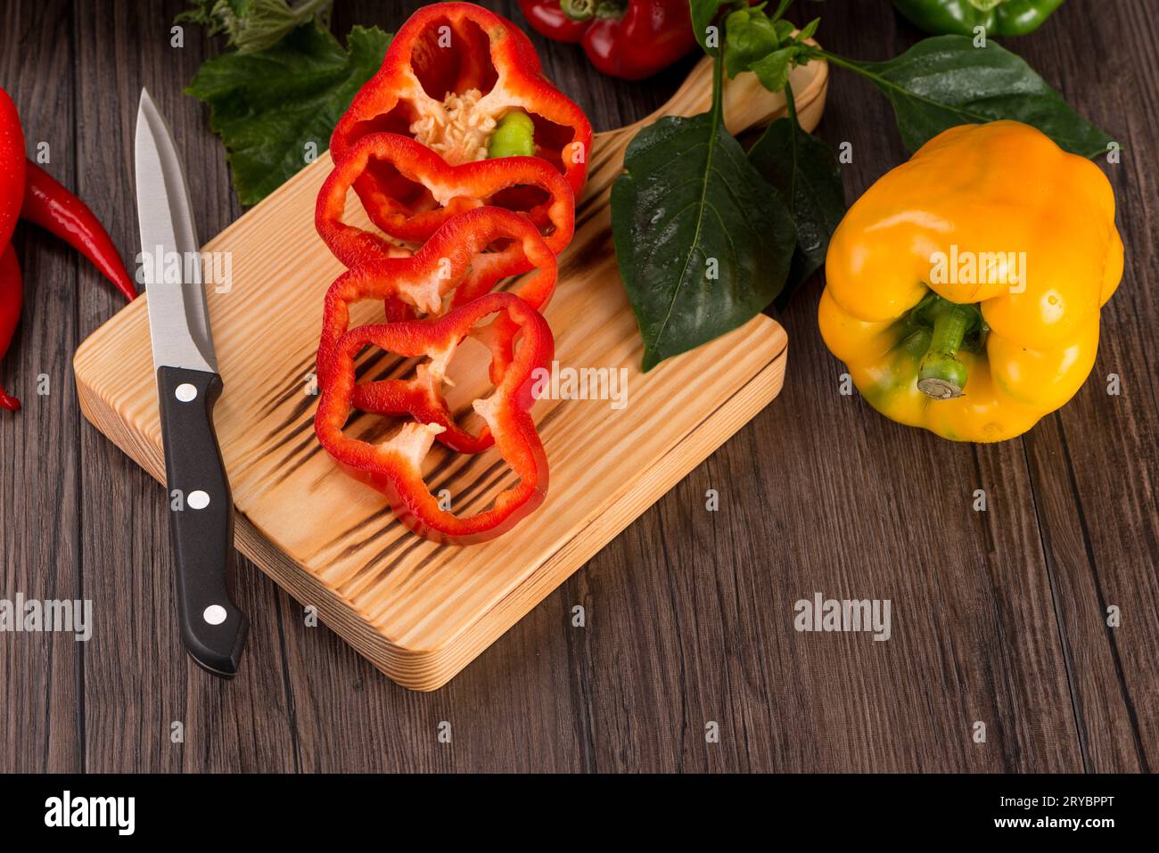 Colored bell peppers Stock Photo - Alamy