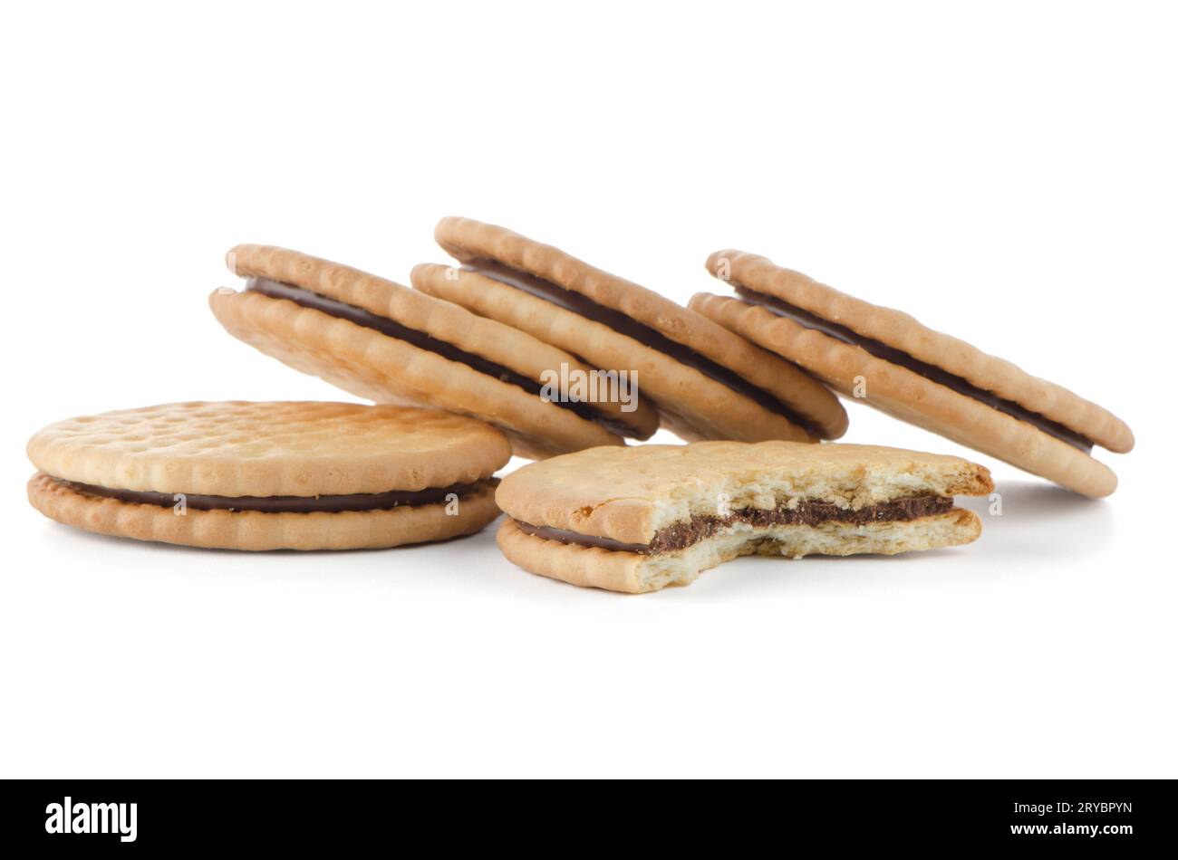 Sandwich biscuits with chocolate filling Stock Photo - Alamy