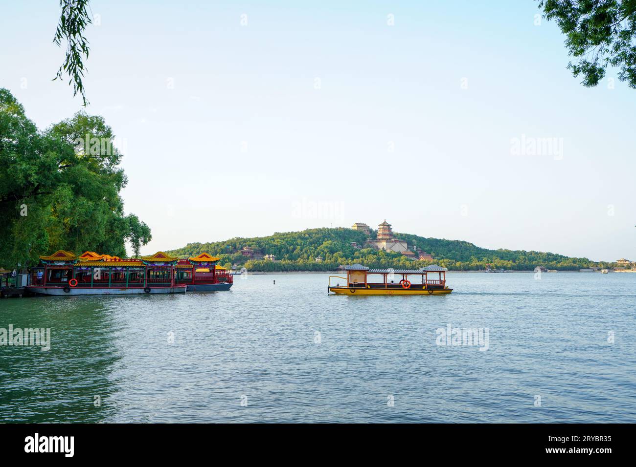 Beijing City, China - July 4, 2023: Kunming Lake and Foxiangge in ...