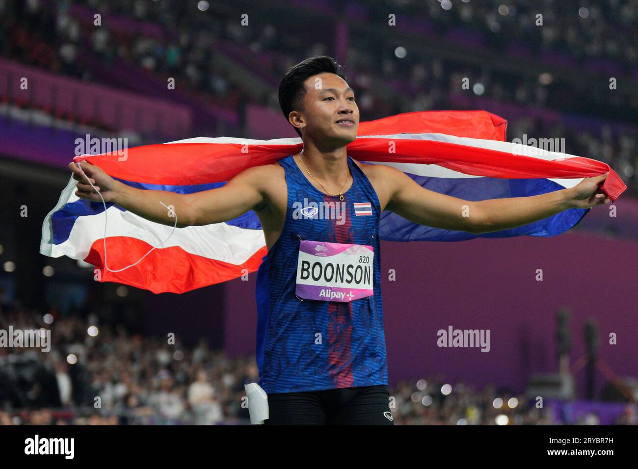 Thailand's Puripol Boonson celebrates after winning the silver medal in ...