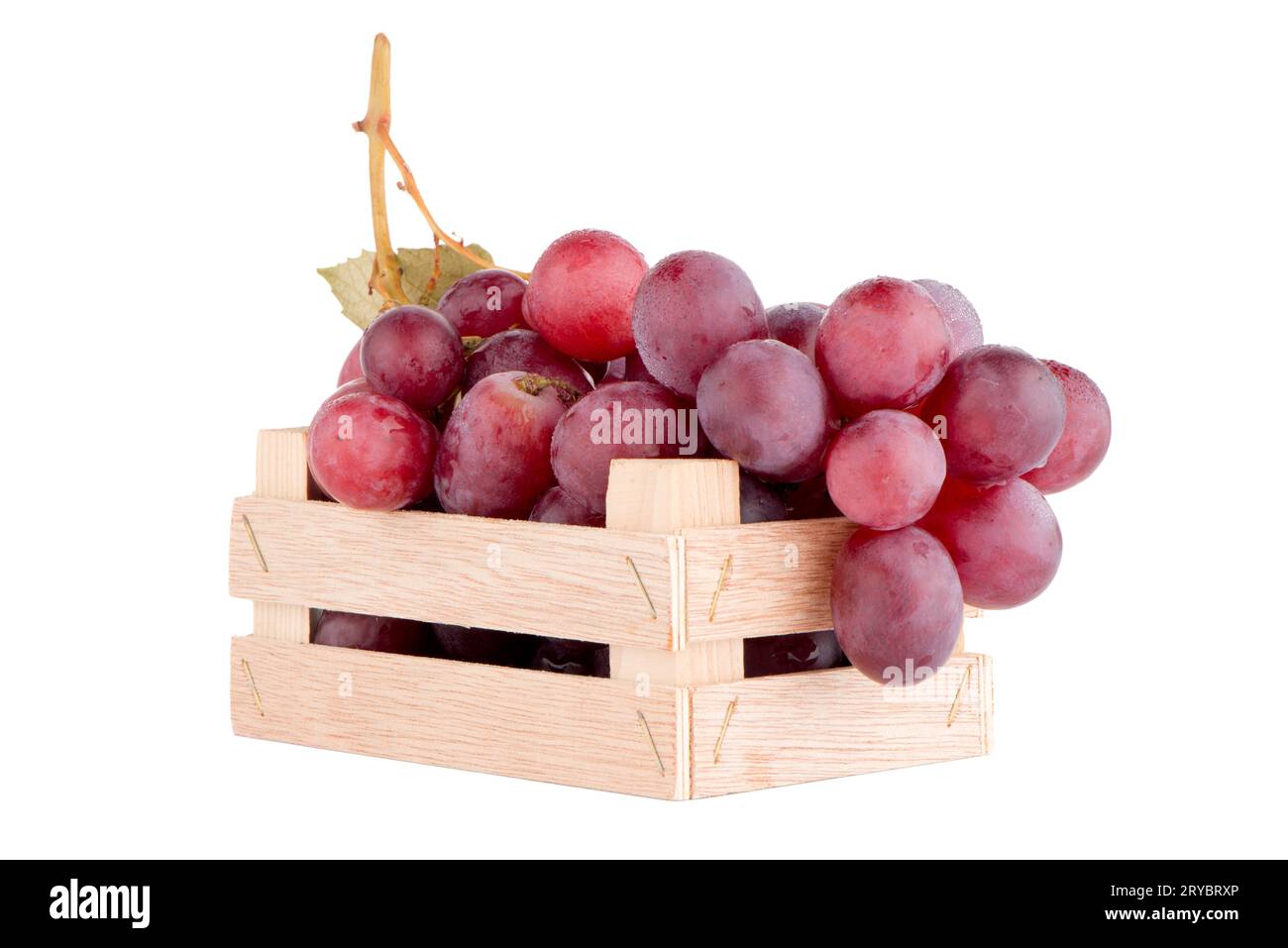 Red grapes in wooden crate Stock Photo - Alamy