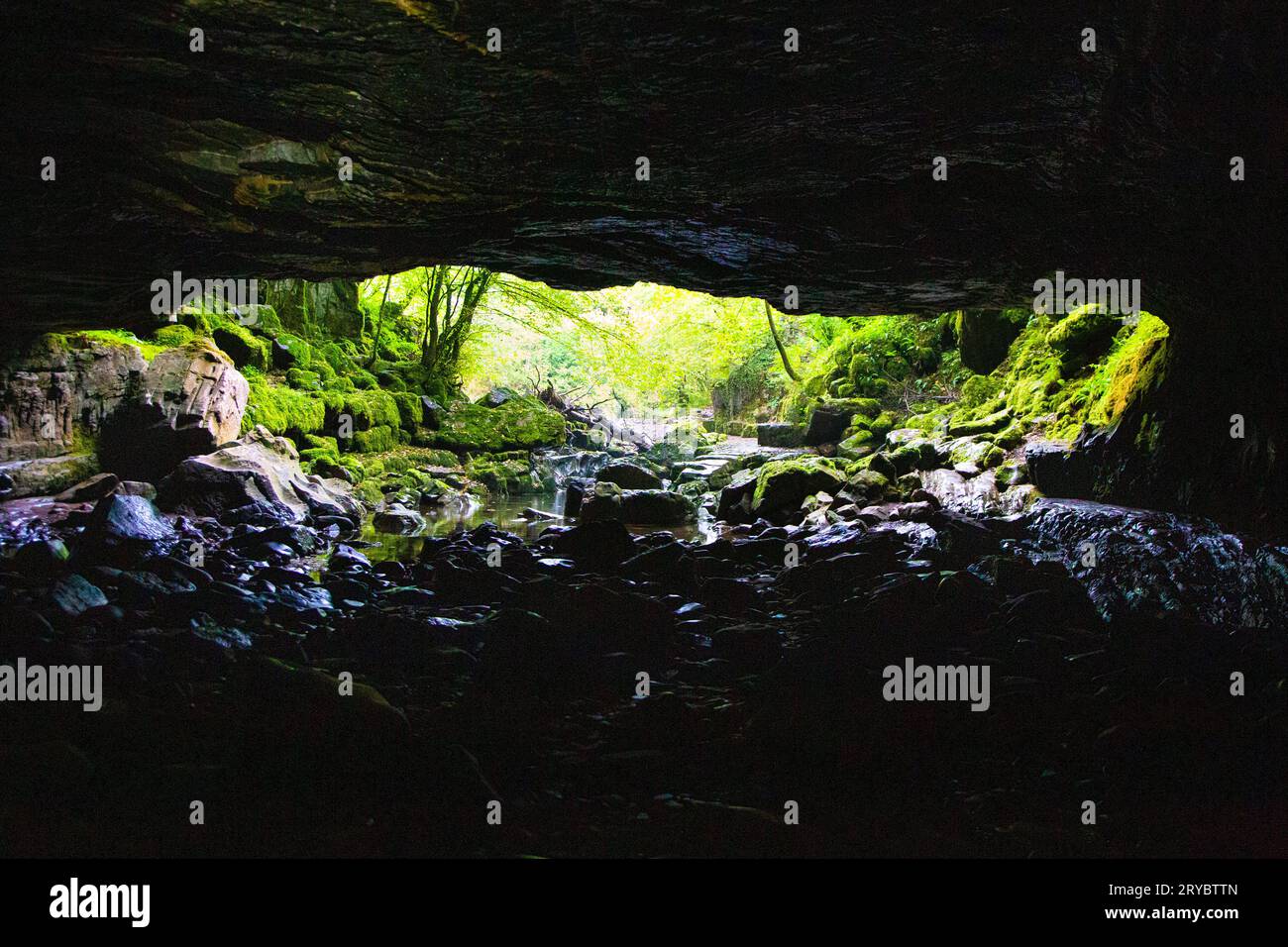 Porth Yr Ogof Cave on the Mellte River, Brecon Beacons National Park ...