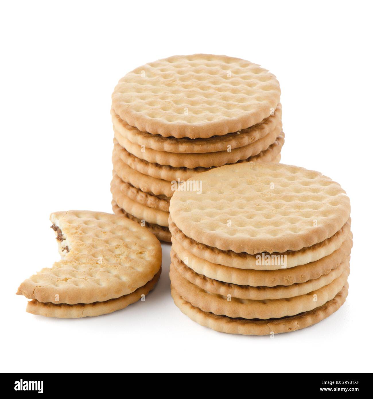 Sandwich biscuits with chocolate filling Stock Photo - Alamy
