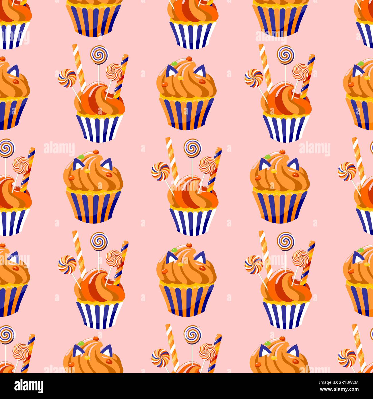 Seamless pattern colorful cups Stock Vector Images - Alamy