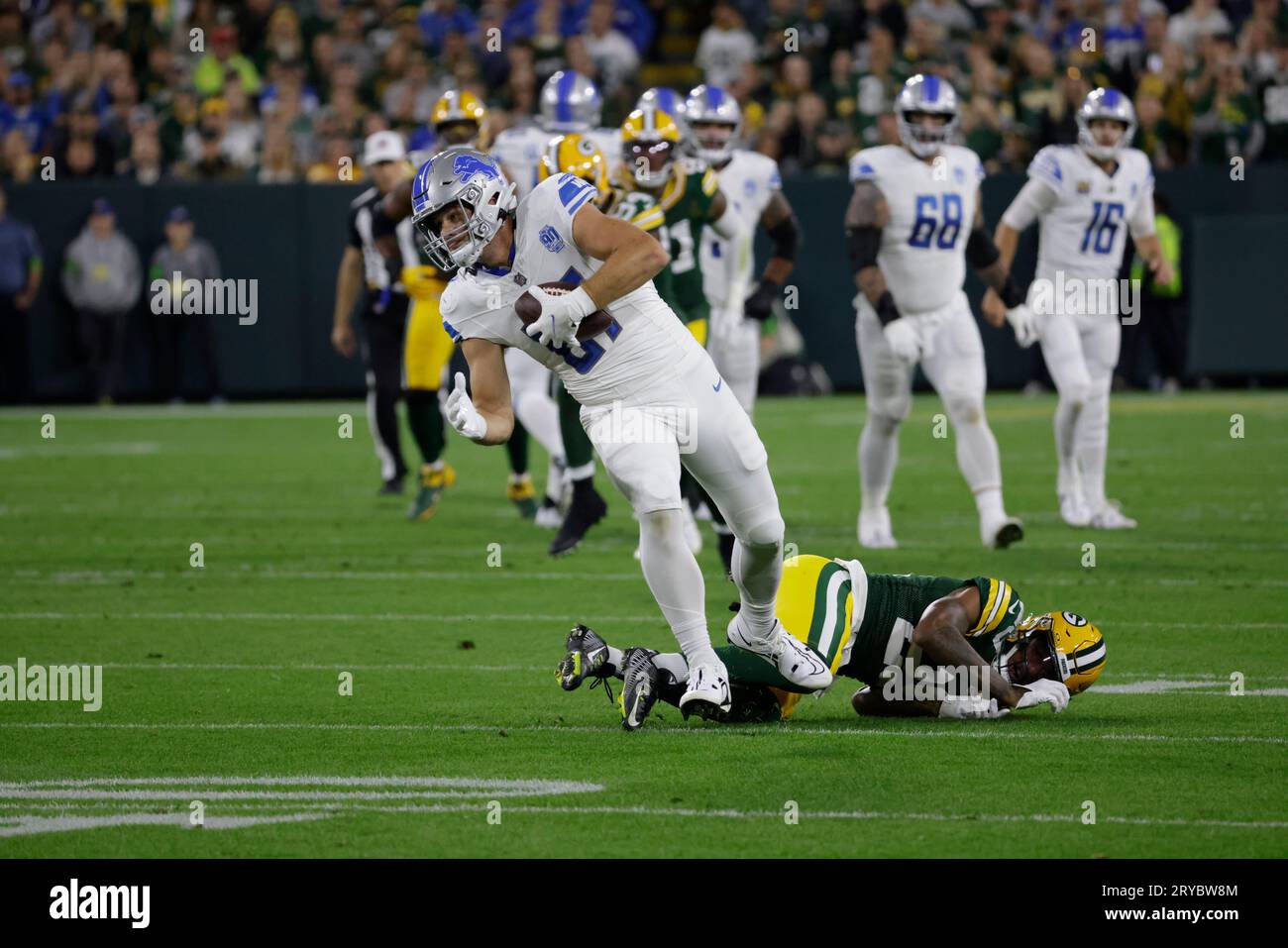 Detroit Lions tight end Sam LaPorta (87) before an NFL football game ...