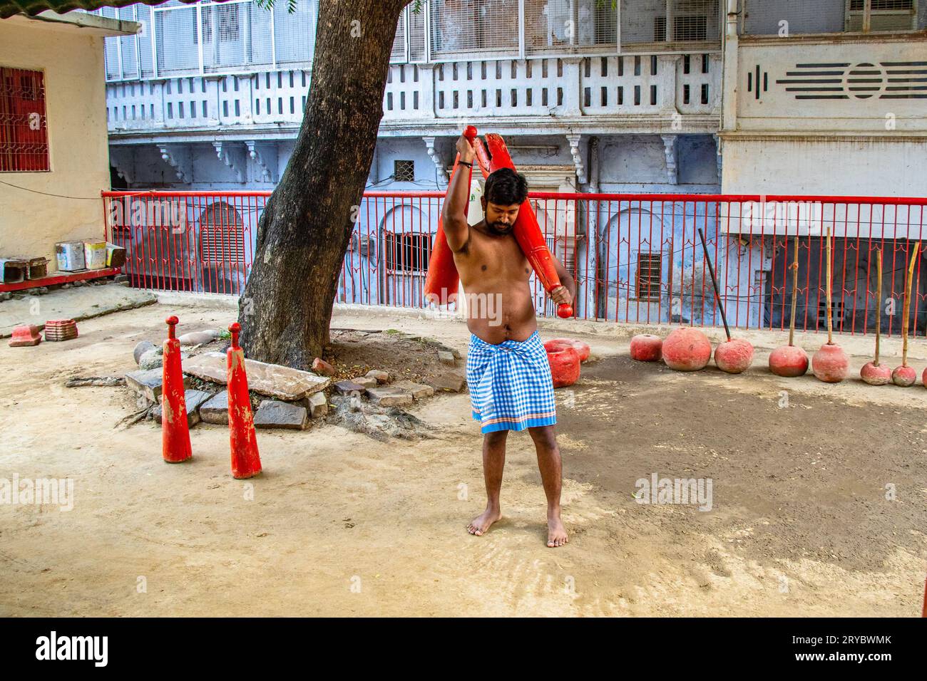 The ancient tradition of indian wrestling hi-res stock photography and ...