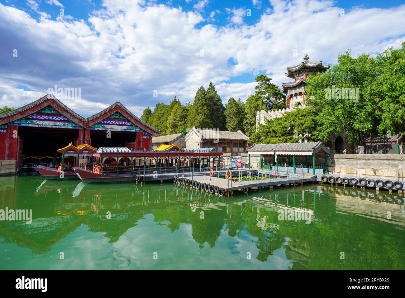 Beijing City, China - July 7, 2023: Scenery of the Great Dock in Summer ...