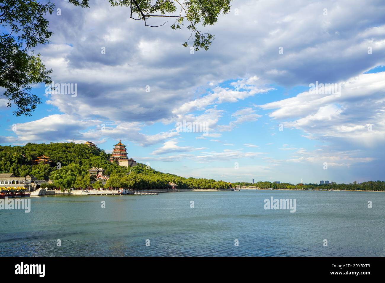 Beijing City, China - July 7, 2023: Scenery of Foxiangge and Kunming ...
