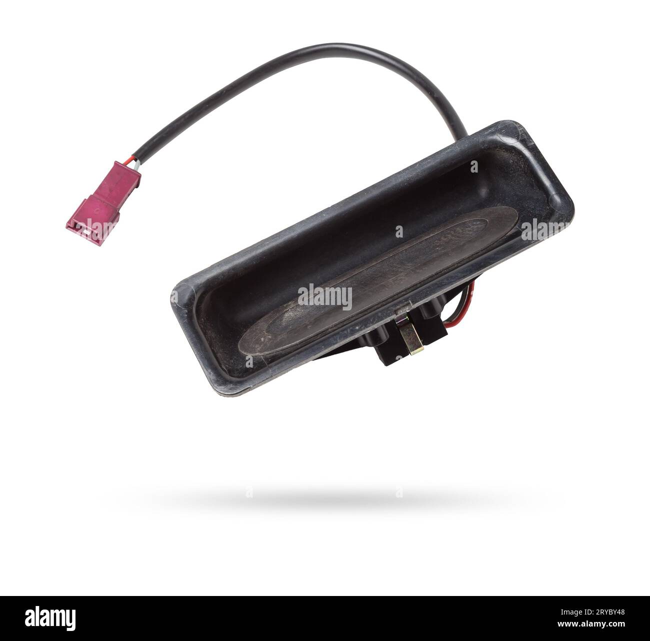 Detail of a car spare part made of black plastic and metal - handle for ...