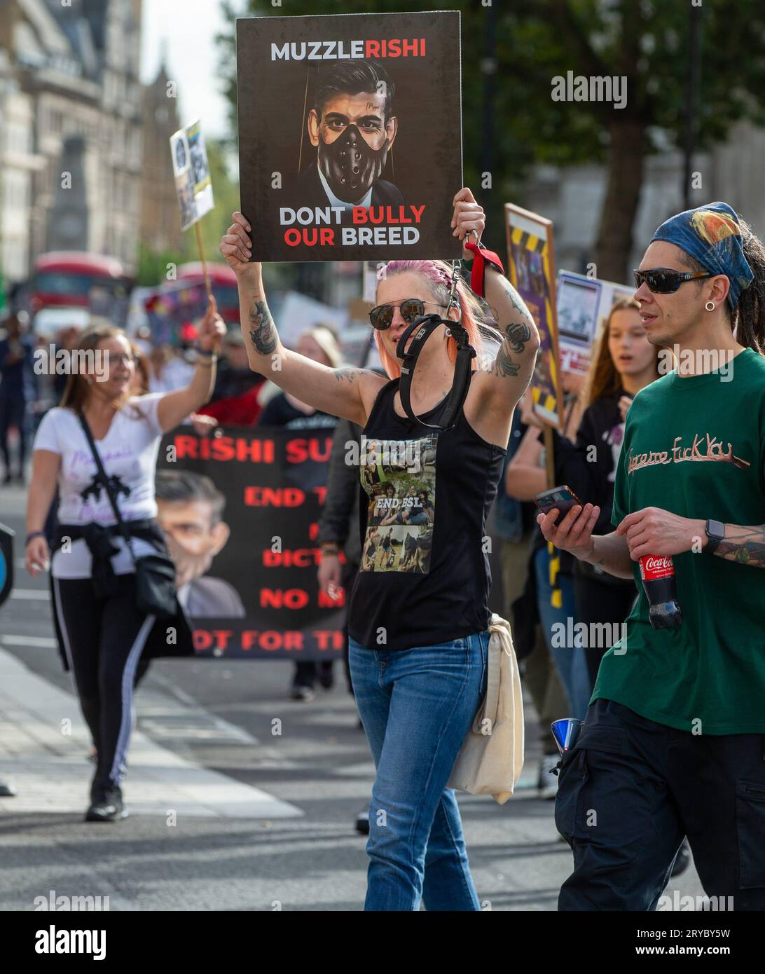 London, England, UK. 30th Sep, 2023. XL Bully owners stage protest ...