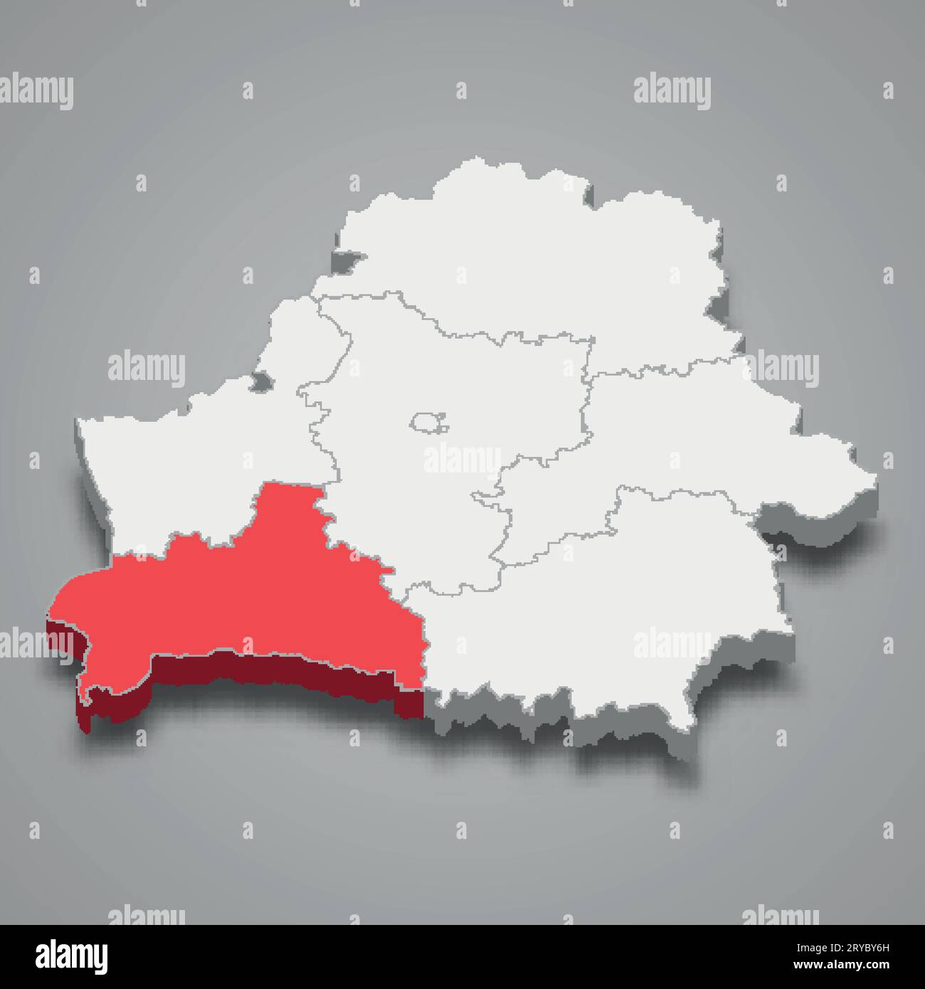 Brest oblast region location within Belarus 3d isometric map Stock Vector Image & Art - Alamy