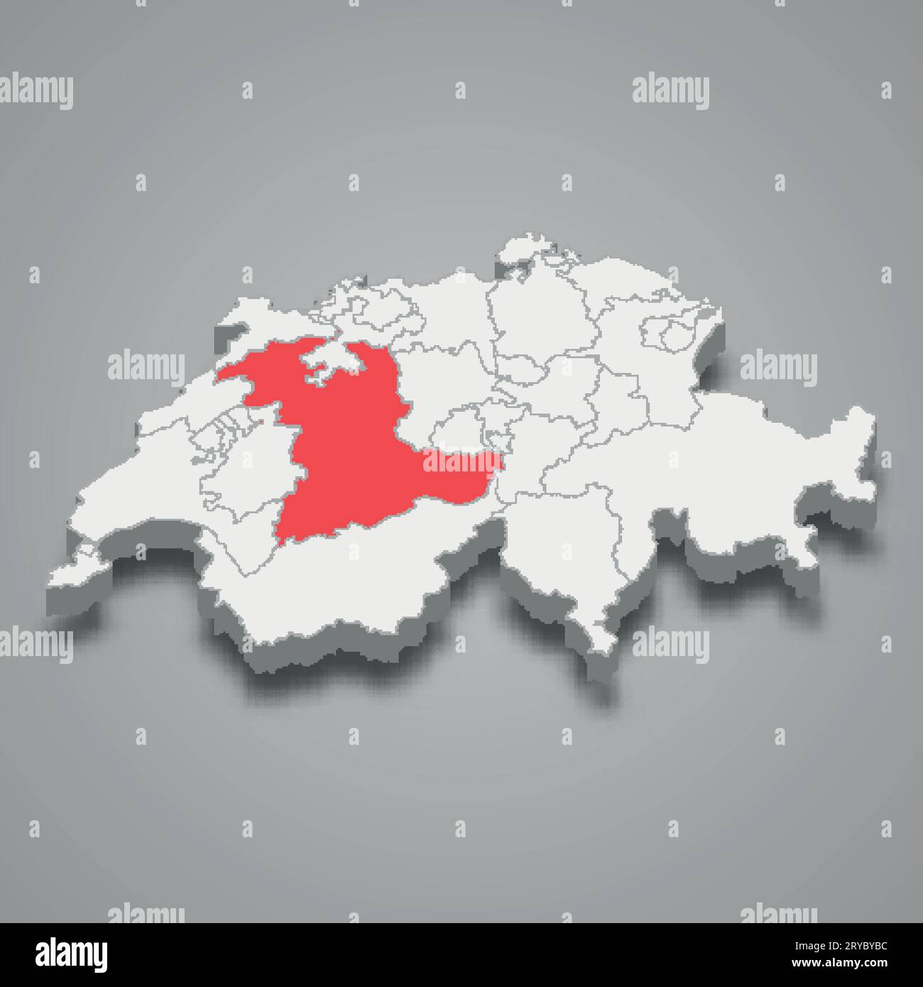 Bern cantone location within Switzerland 3d isometric map Stock Vector ...