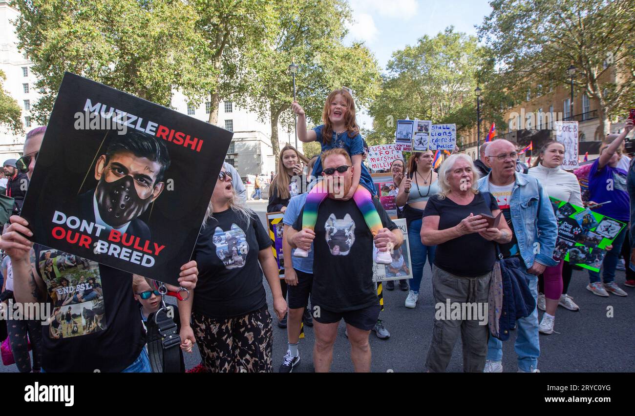 London, England, UK. 30th Sep, 2023. XL Bully owners stage protest ...