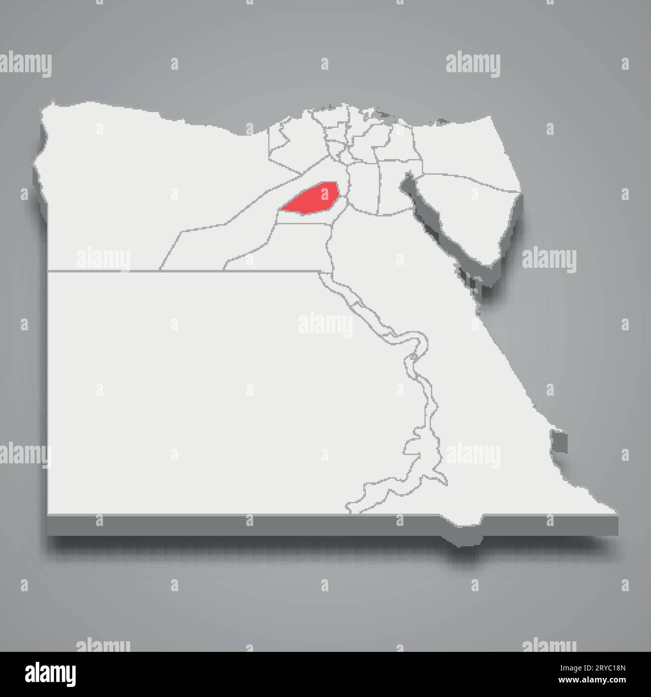 Faiyum region location within Egypt 3d isometric map Stock Vector Image ...