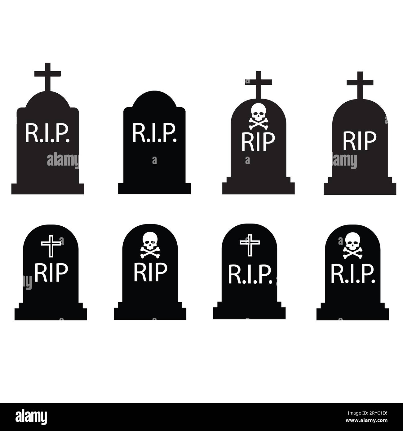 Tombstone icon. RIP symbol. Rest in peace sign. Halloween Graveyard ...