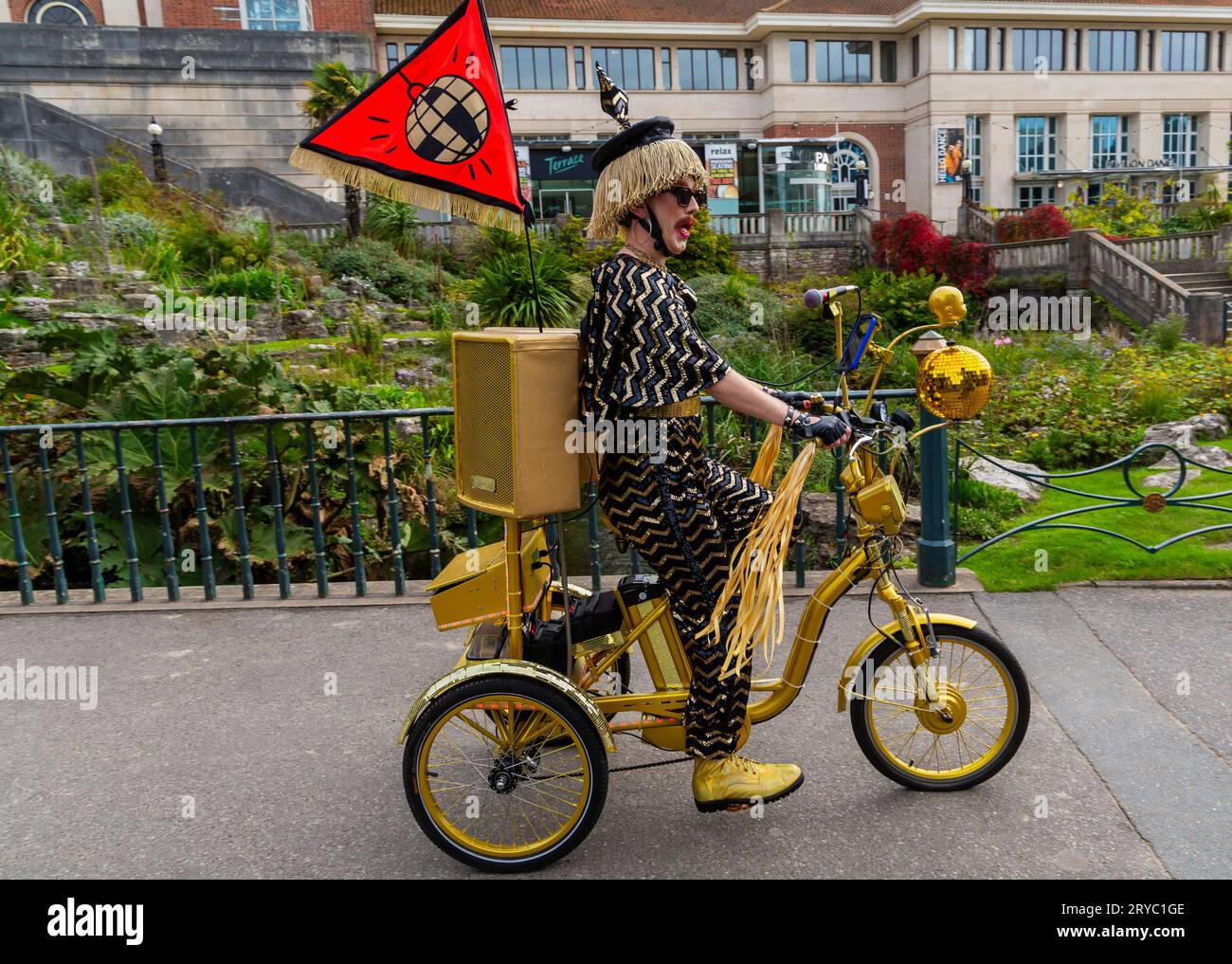 Golden disco bike hi-res stock photography and images - Alamy