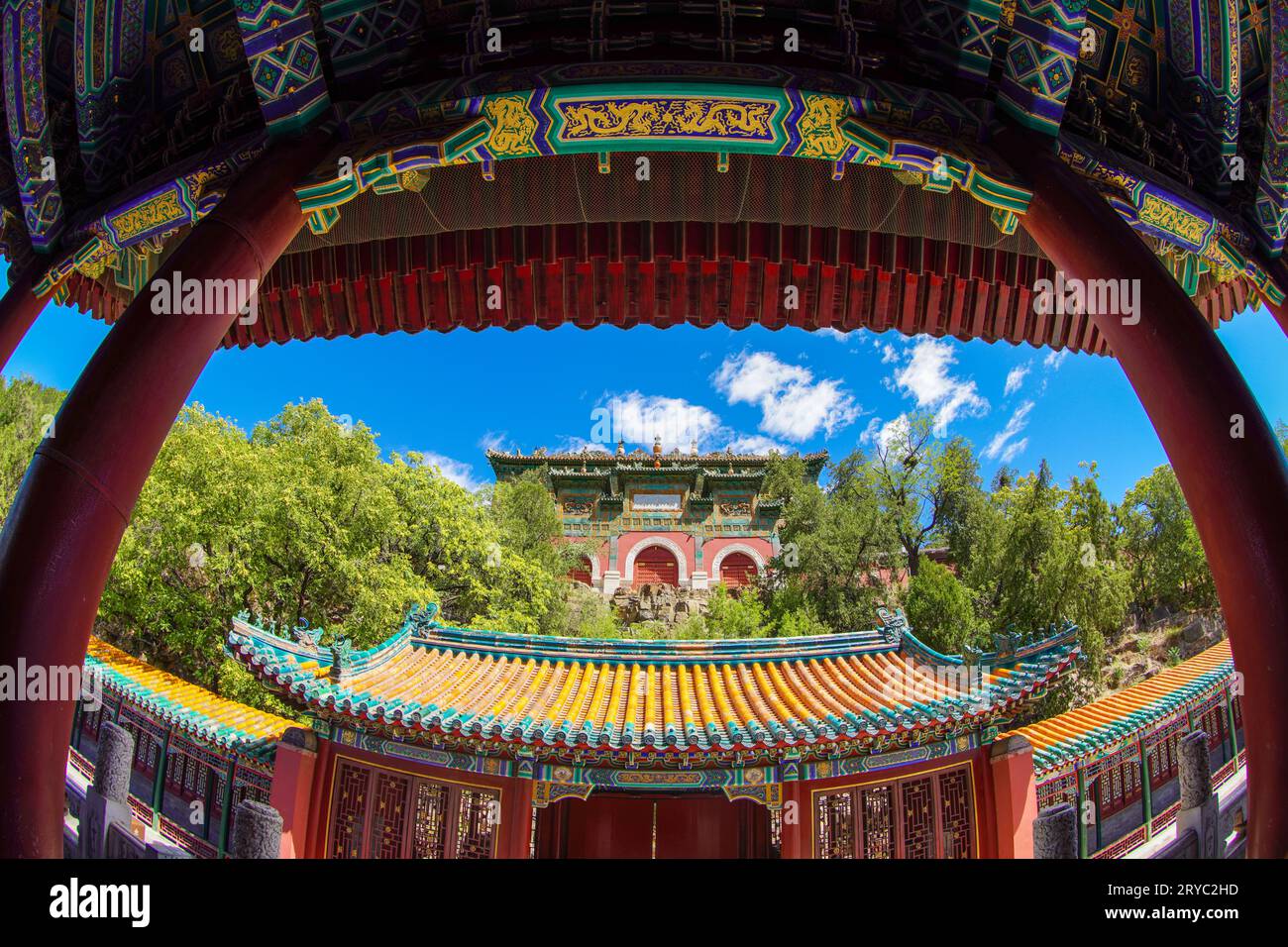 Beijing City, China - July 8, 2023: The glazed archway is on Longevity ...