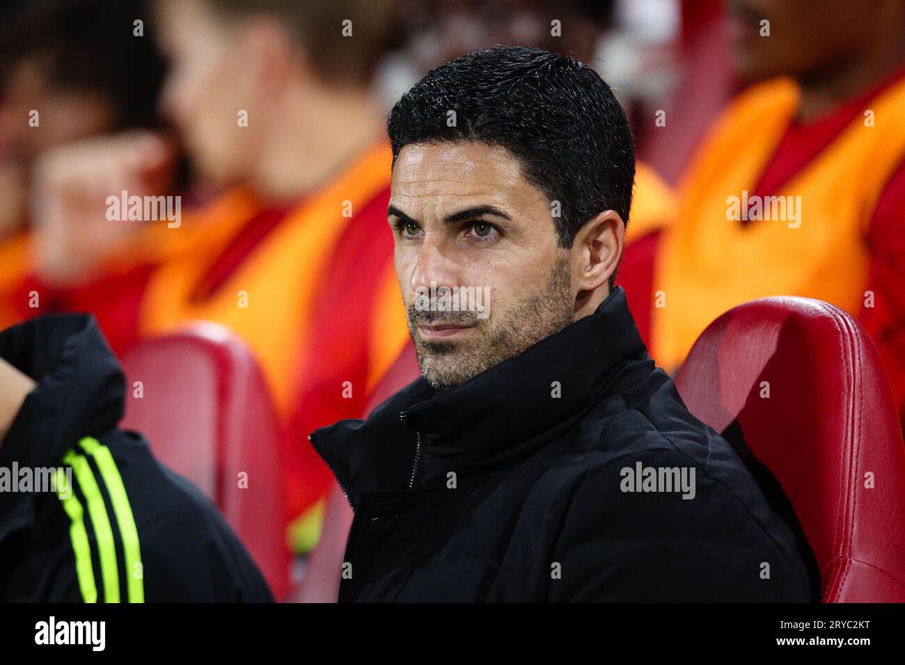LONDON, UK - 27th Sep 2023: Arsenal manager Mikel Arteta looks on ...