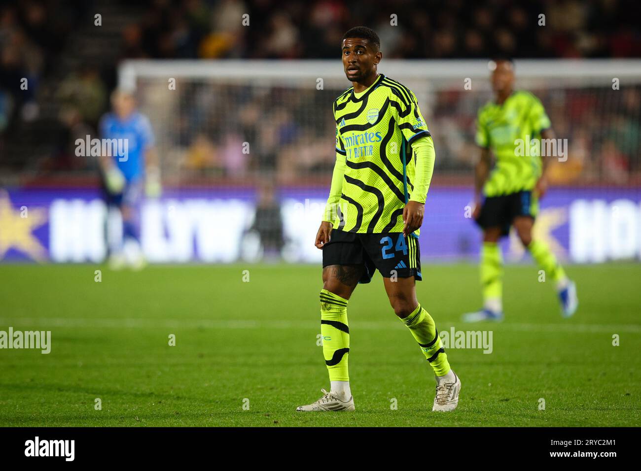 LONDON, UK - 27th Sep 2023: Reiss Nelson of Arsenal looks on during the ...