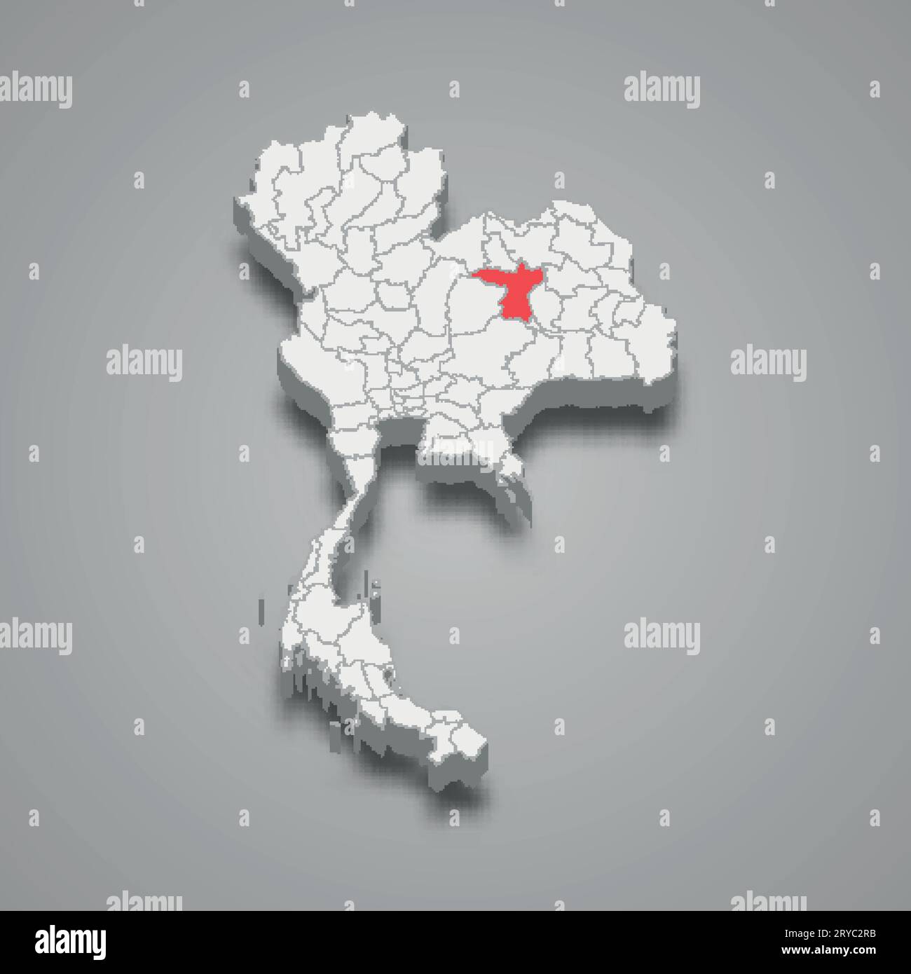 Khon Kaen province location Thailand 3d isometric map Stock Vector Image & Art - Alamy