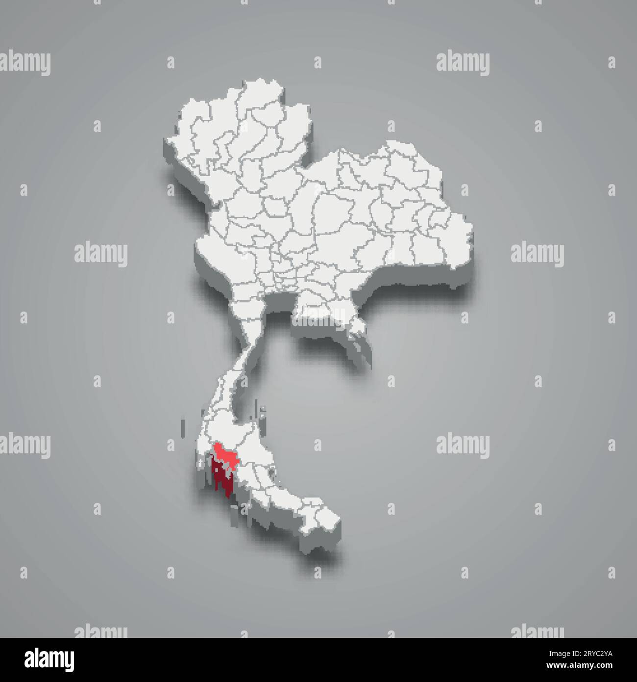 Krabi province location Thailand 3d isometric map Stock Vector Image ...