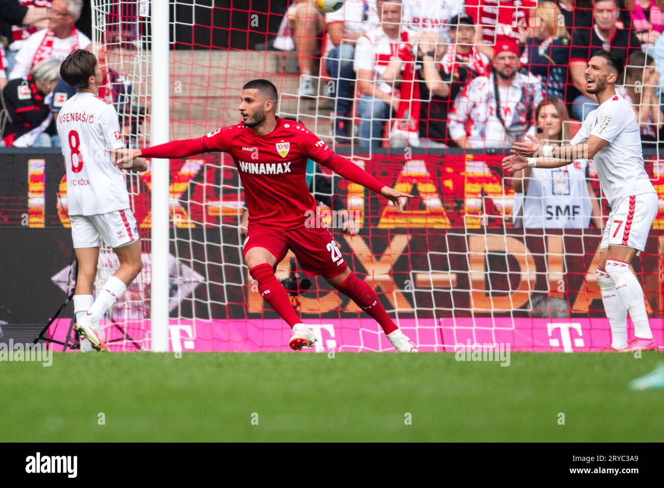 Cologne, Germany. 30th Sep, 2023. Soccer: Bundesliga, 1. FC Köln - VfB Stuttgart, Matchday 6 ...