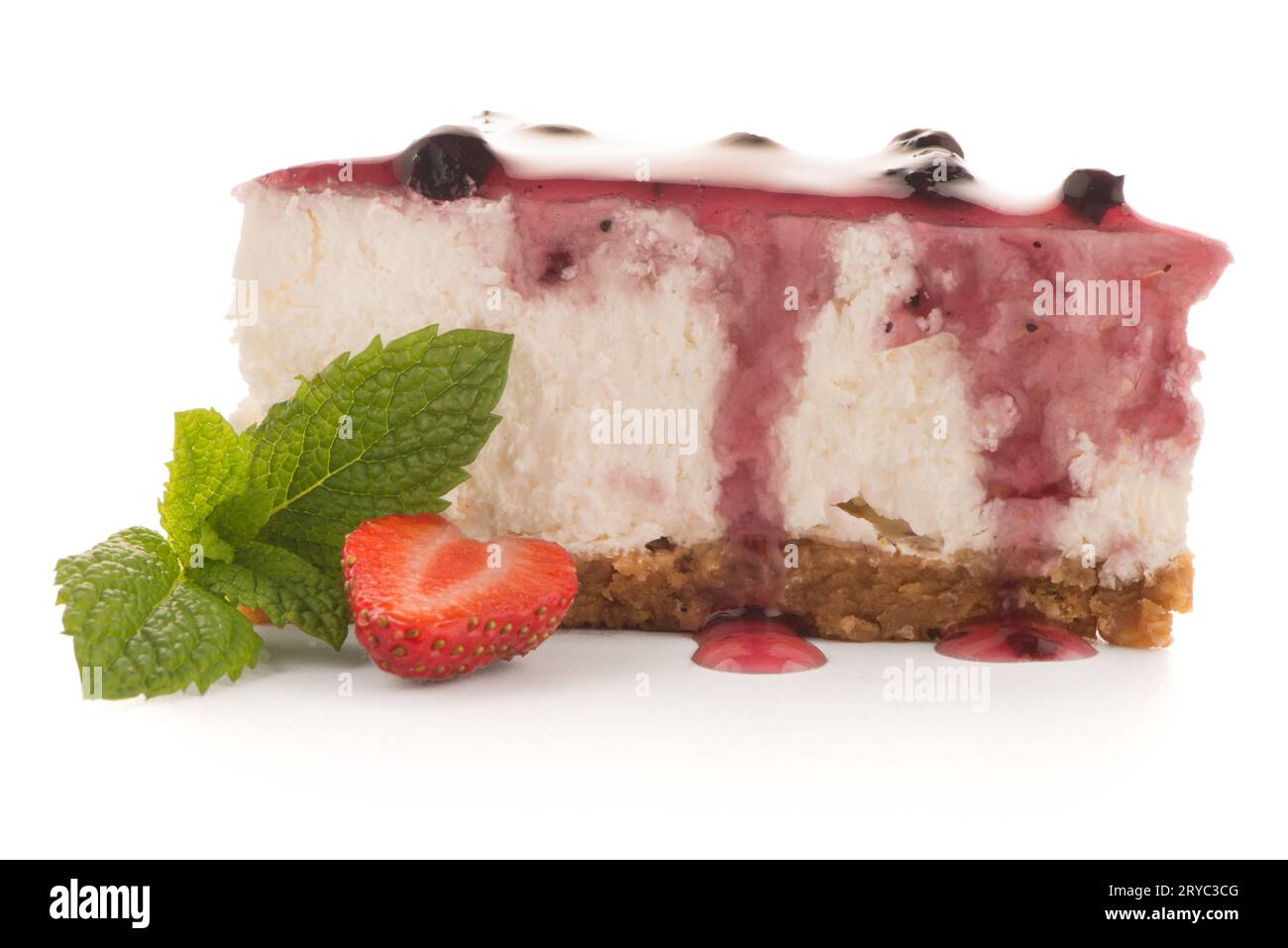 Close up cheesecake slice Cut Out Stock Images & Pictures - Alamy