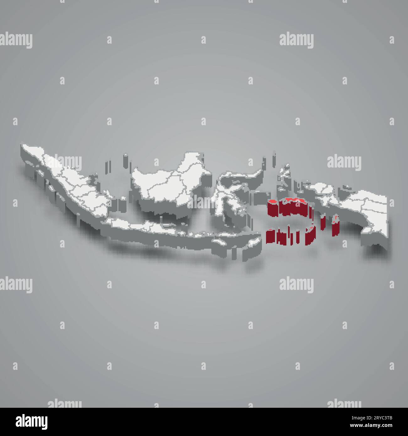 Maluku province location Indonesia 3d isometric map Stock Vector Image ...
