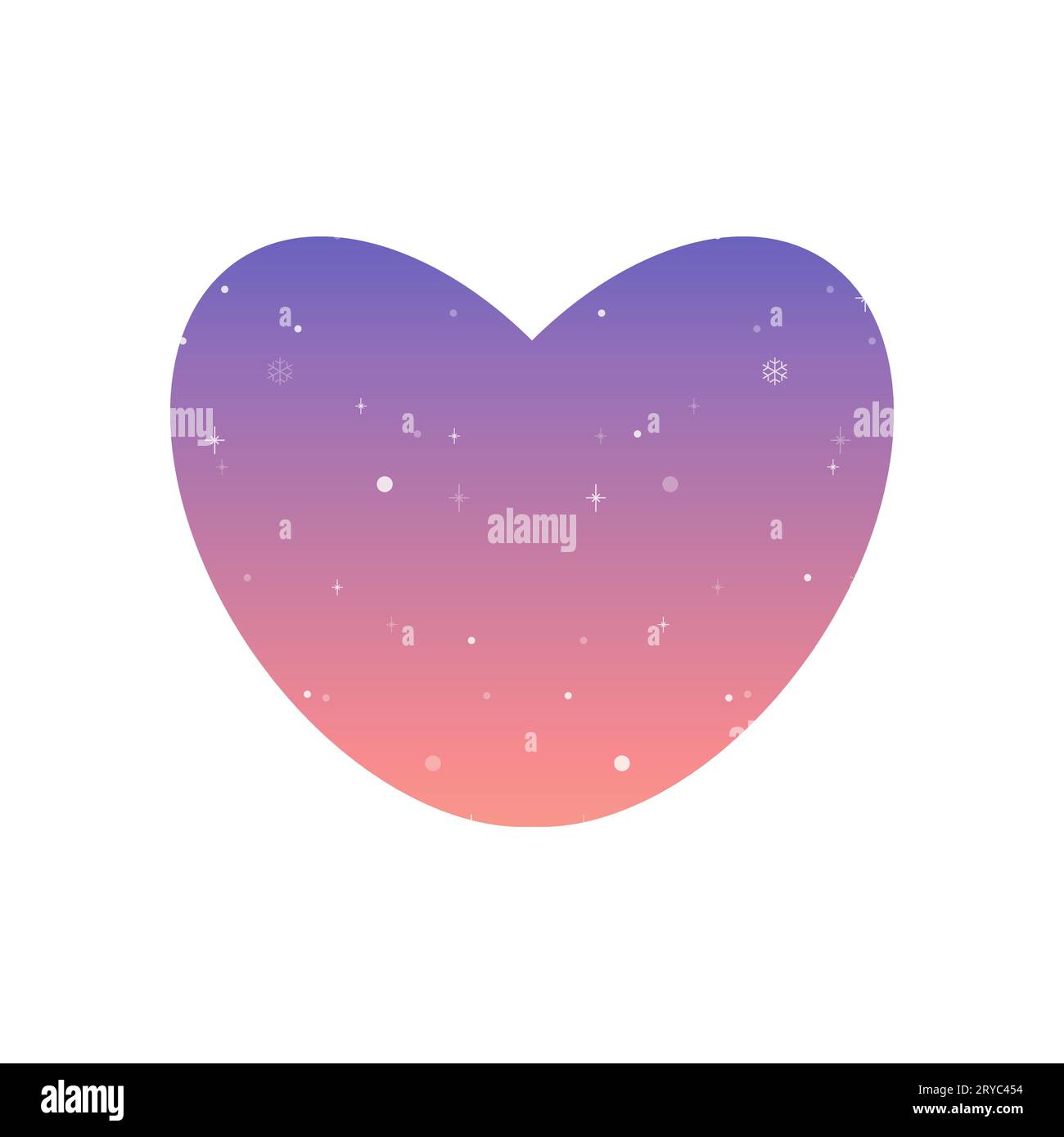 Silhouette glittery heart frame . Gradient blue and pink gradient ...