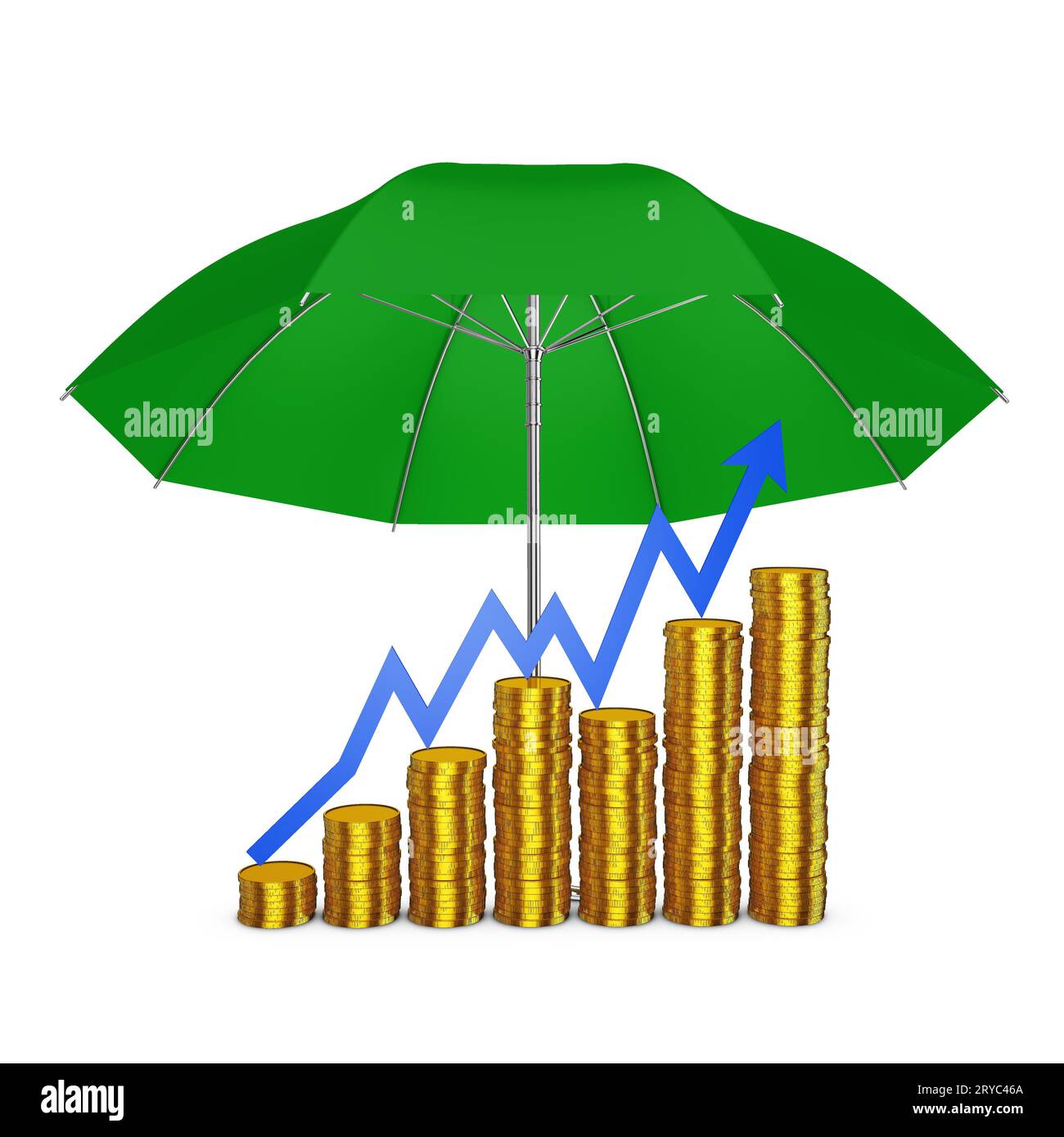Money under umbrella concept Cut Out Stock Images & Pictures - Alamy