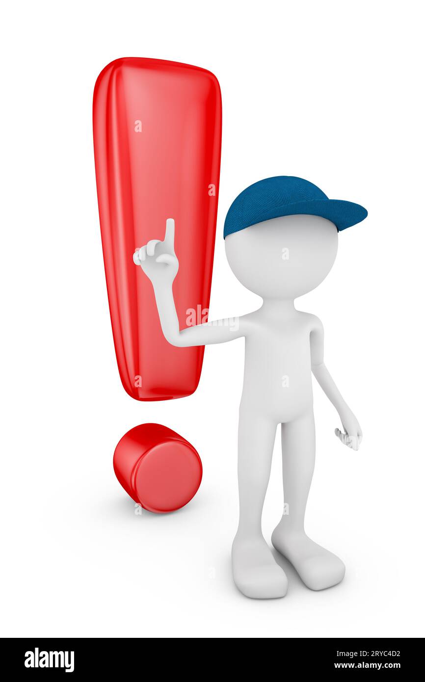 Cartoon exclamation mark character isolated hi-res stock photography ...