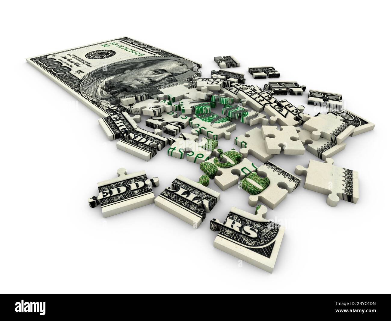 Puzzle and cash symbol Cut Out Stock Images & Pictures - Alamy