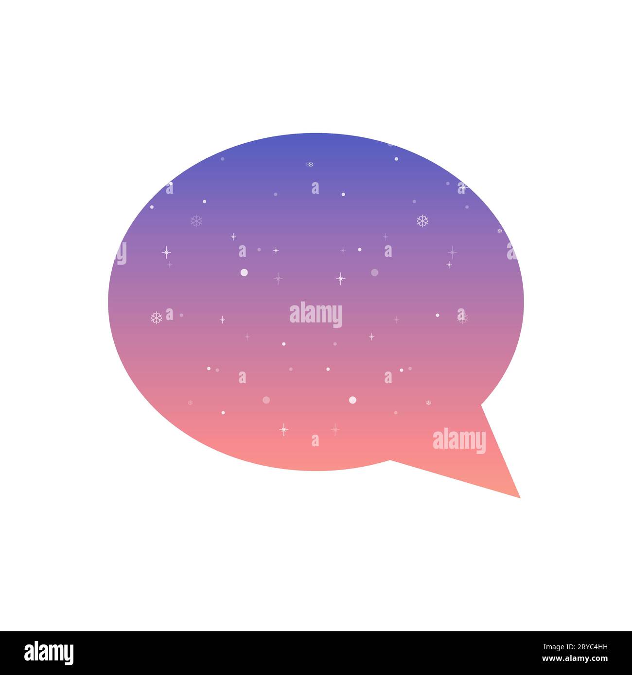 Silhouette glittery talking frame, cloud . Gradient blue and pink ...