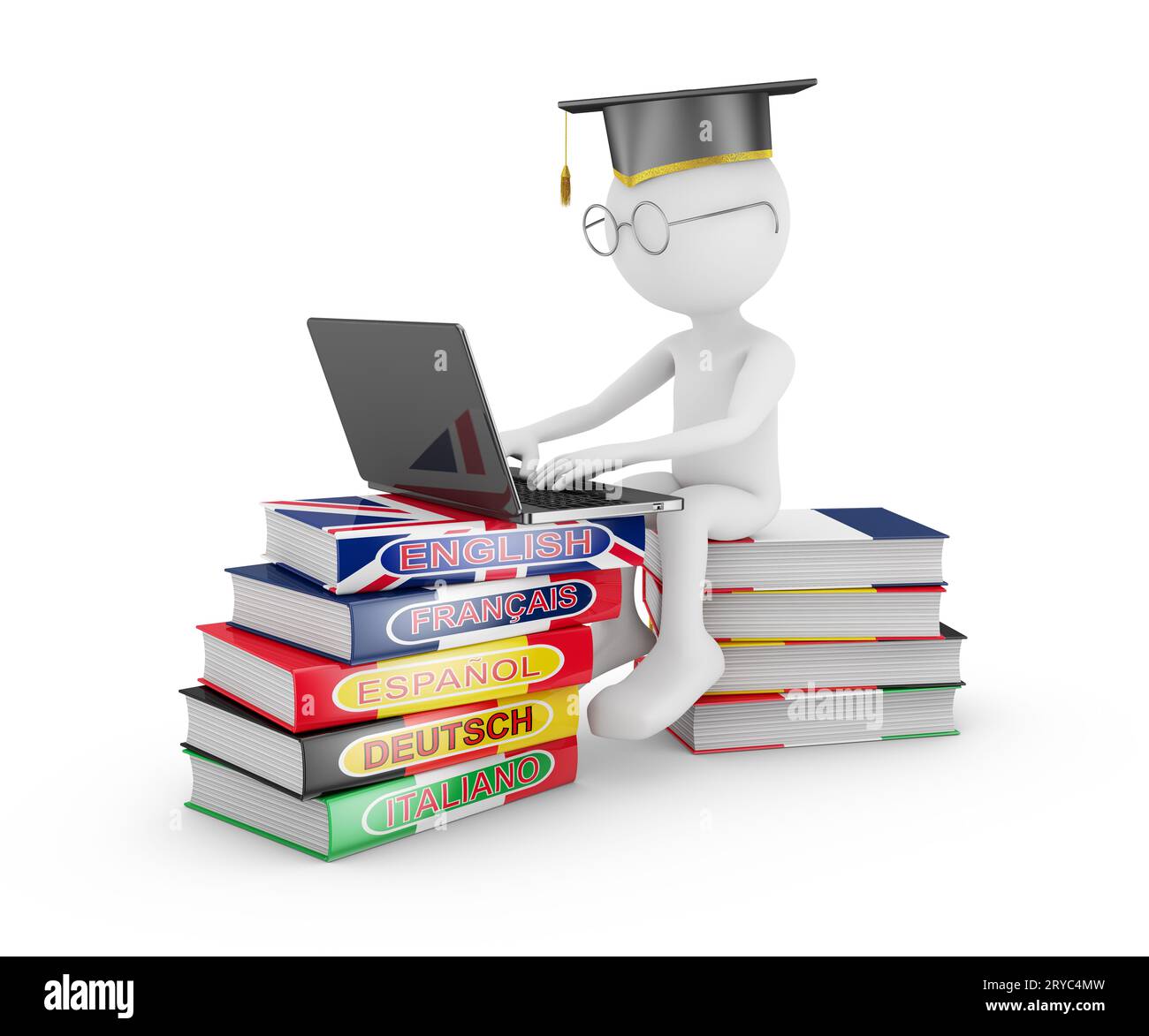 Man studying languages Stock Photo - Alamy