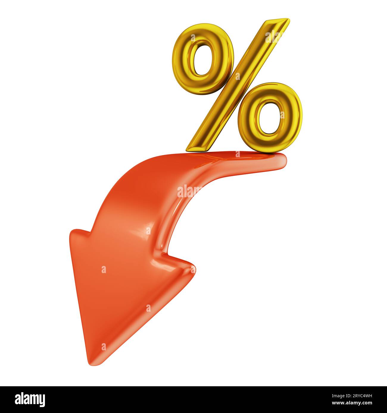 Red arrow and percent Stock Photo - Alamy