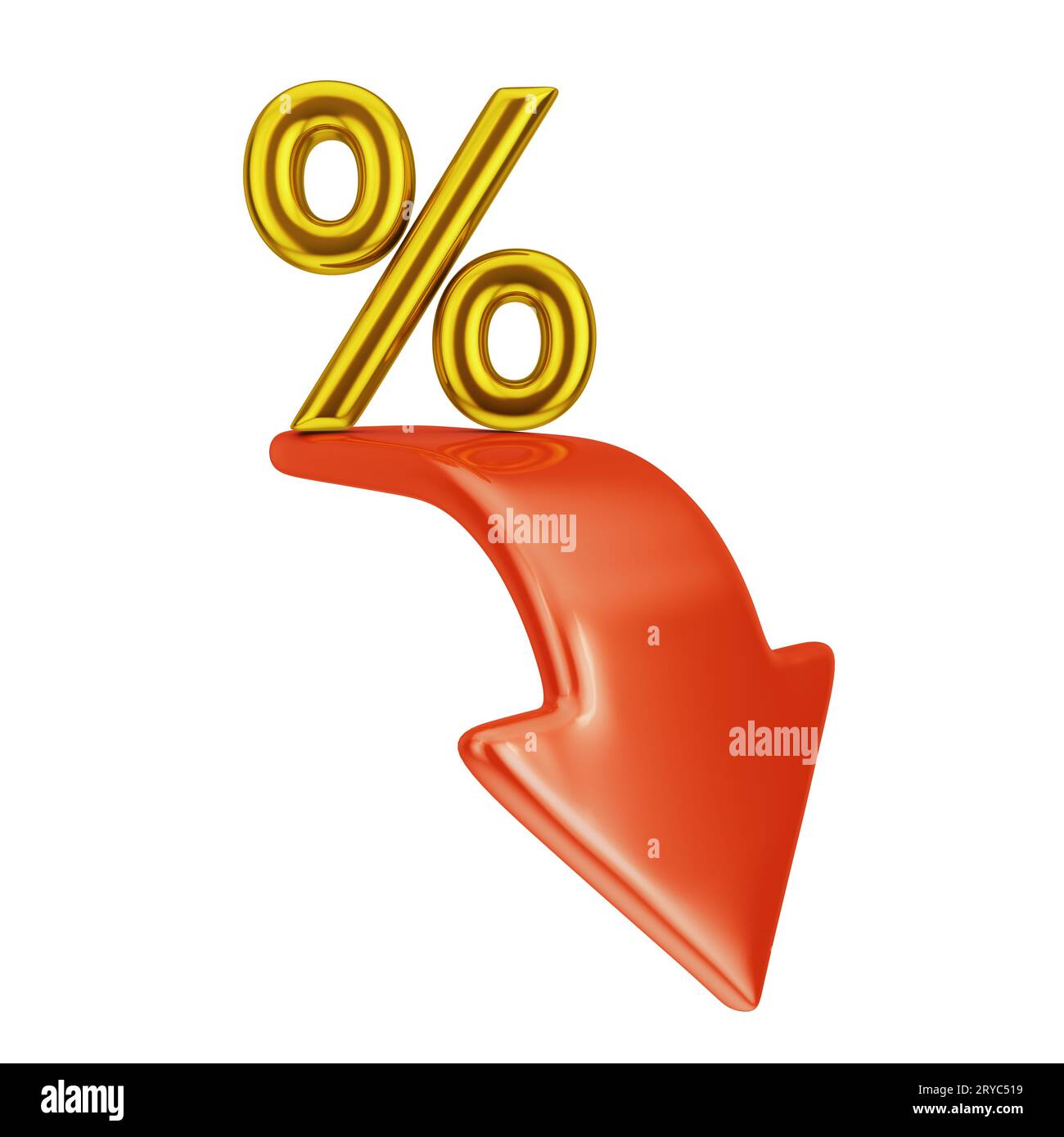 Red arrow and percent Stock Photo - Alamy