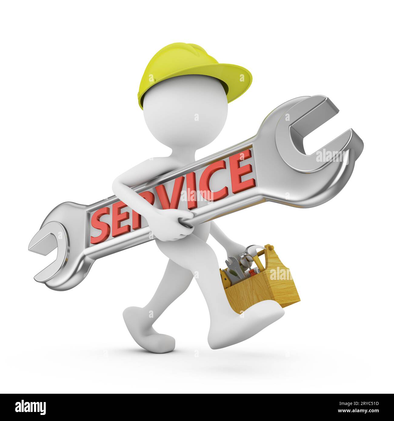 3d man engineer toolbox wrench hi-res stock photography and images - Alamy