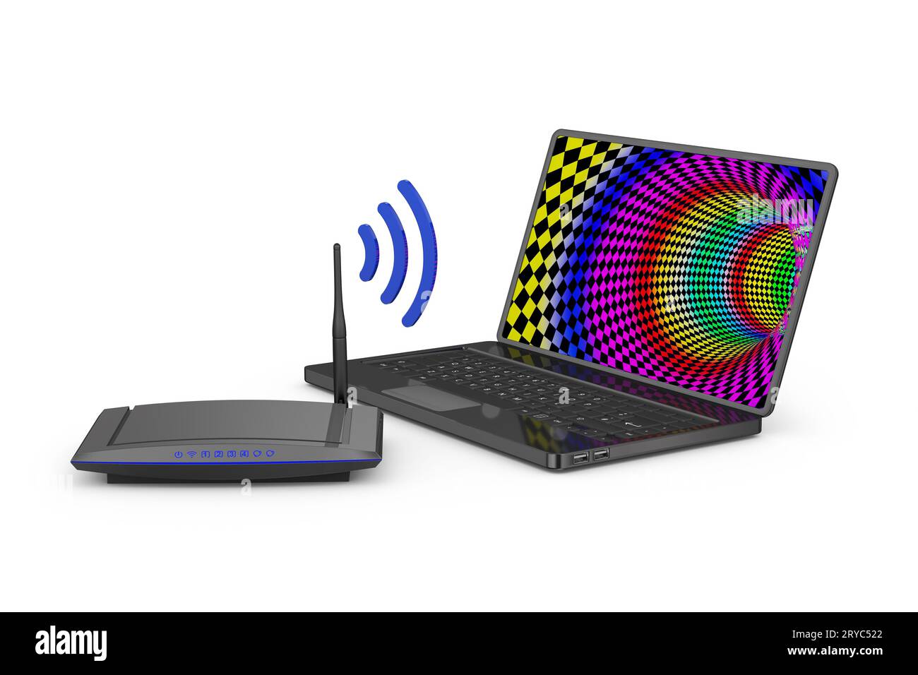 Wifi modem laptop screen hi-res stock photography and images - Alamy