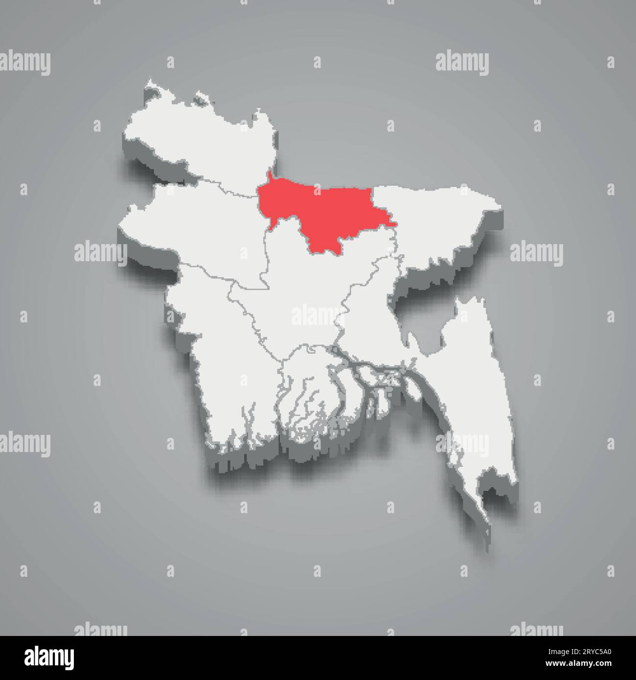 Mymensingh state location within Bangladesh 3d isometric map Stock ...
