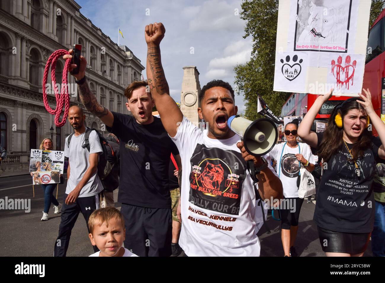 London, England, UK. 30th Sep, 2023. Dog owners marched in Westminster ...