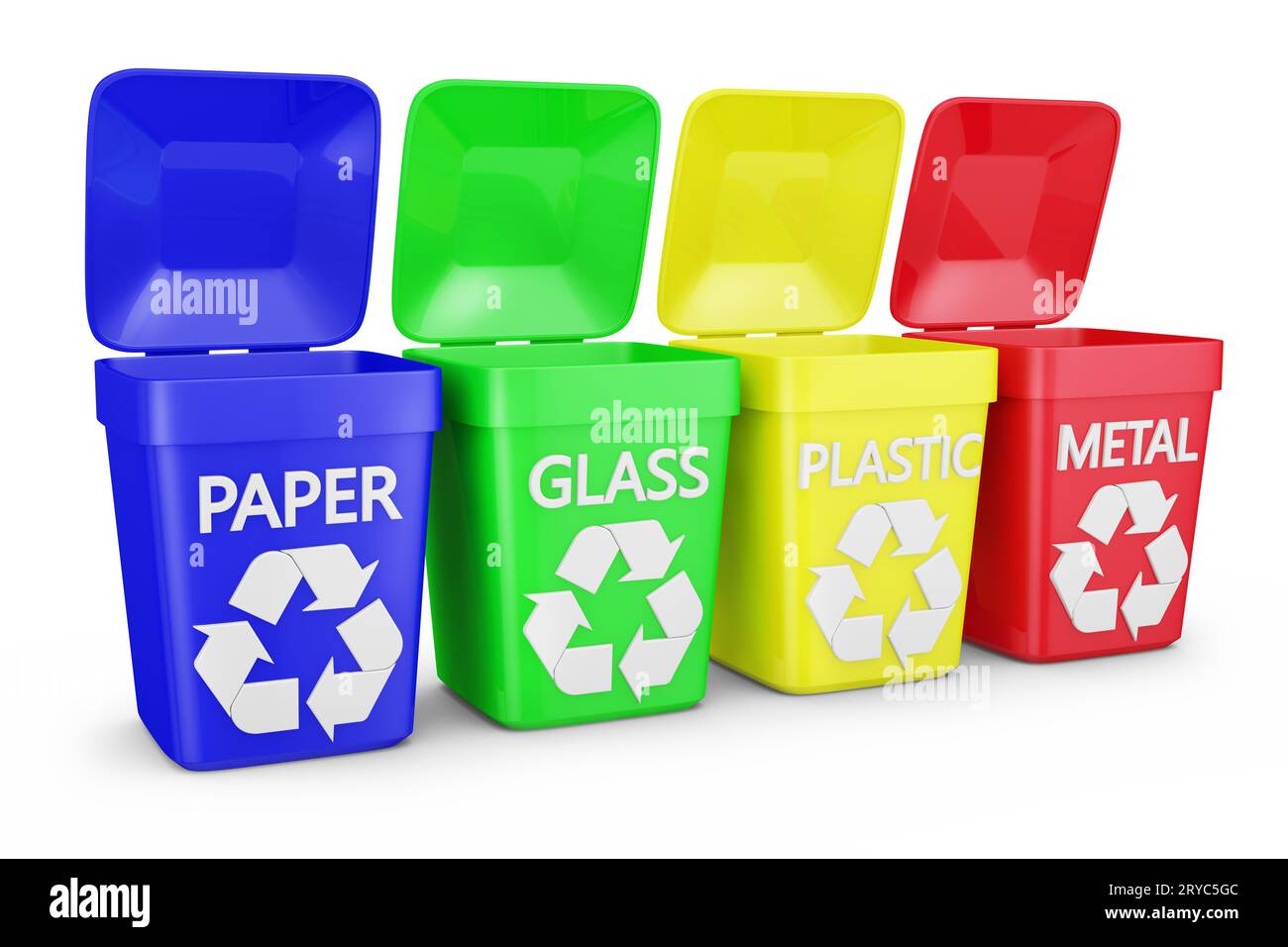 Trash recycling bin containers Cut Out Stock Images & Pictures - Alamy