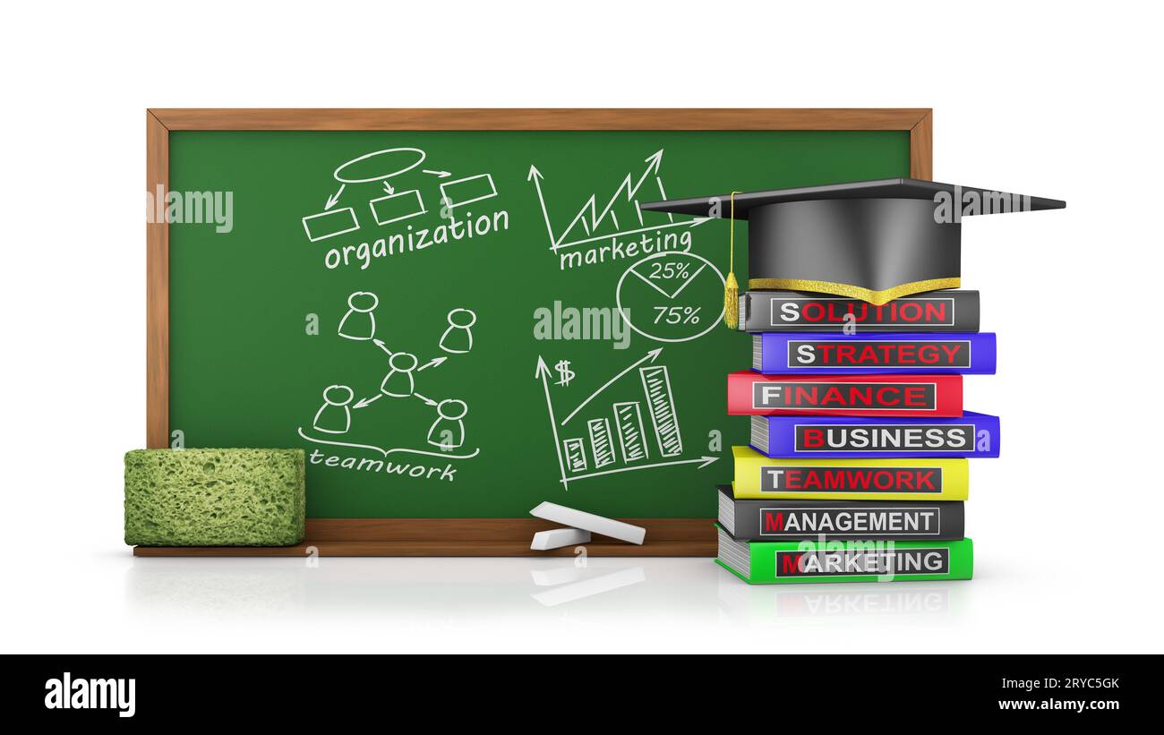 Chalk board for business training Stock Photo - Alamy