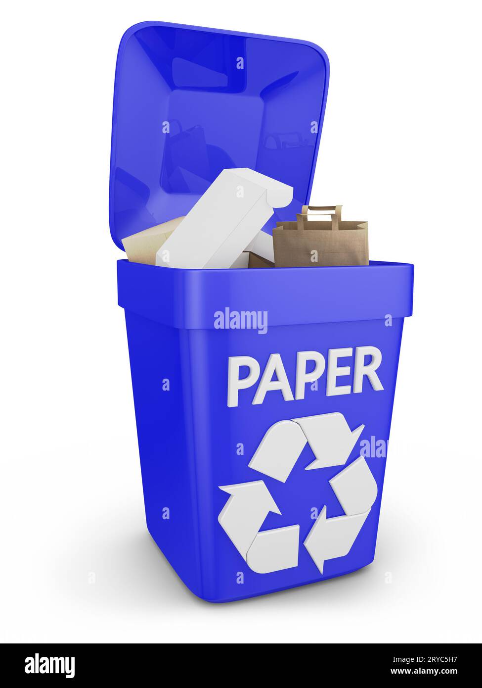 Blue box recycling container Cut Out Stock Images & Pictures - Alamy