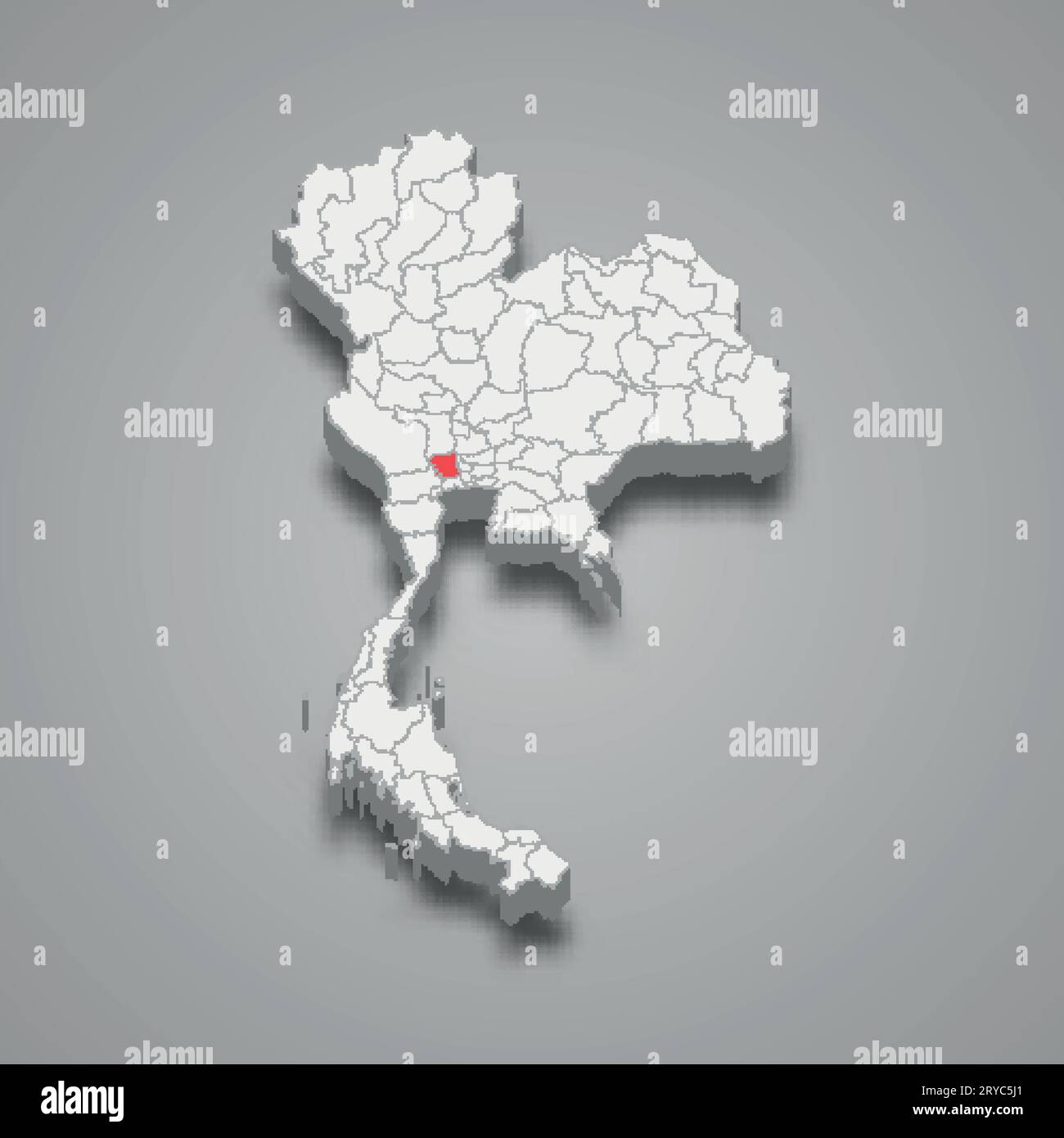 Nakhon Pathom province location Thailand 3d isometric map Stock Vector ...