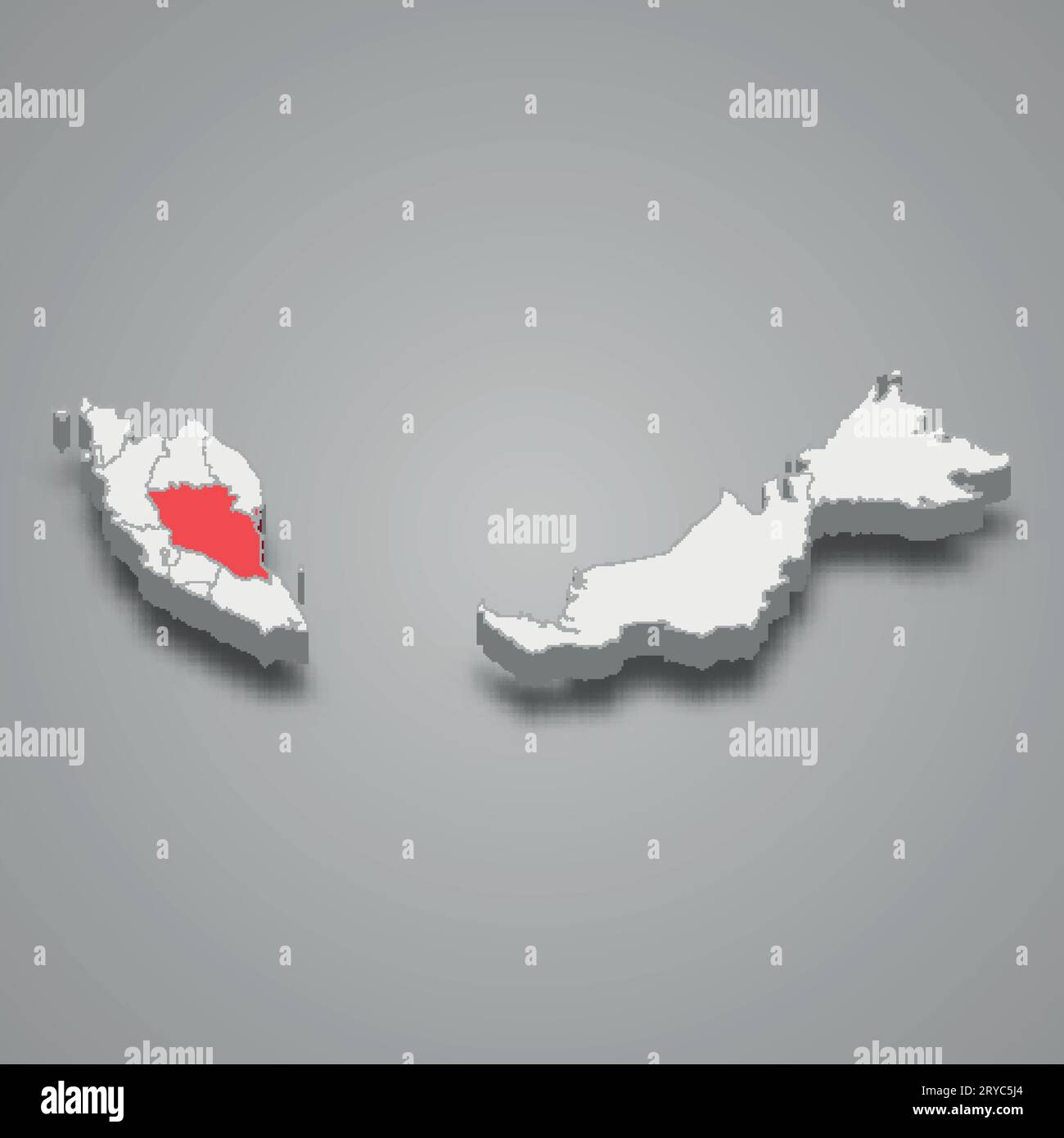 Pahang state location within Malaysia 3d isometric map Stock Vector ...