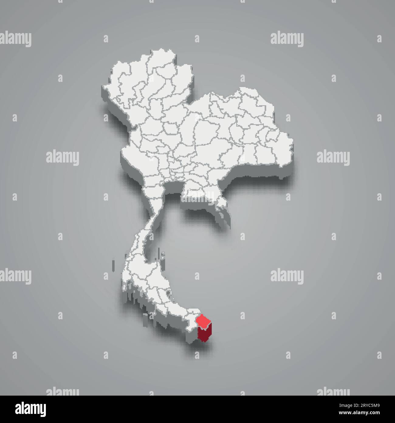Narathiwat province location Thailand 3d isometric map Stock Vector ...