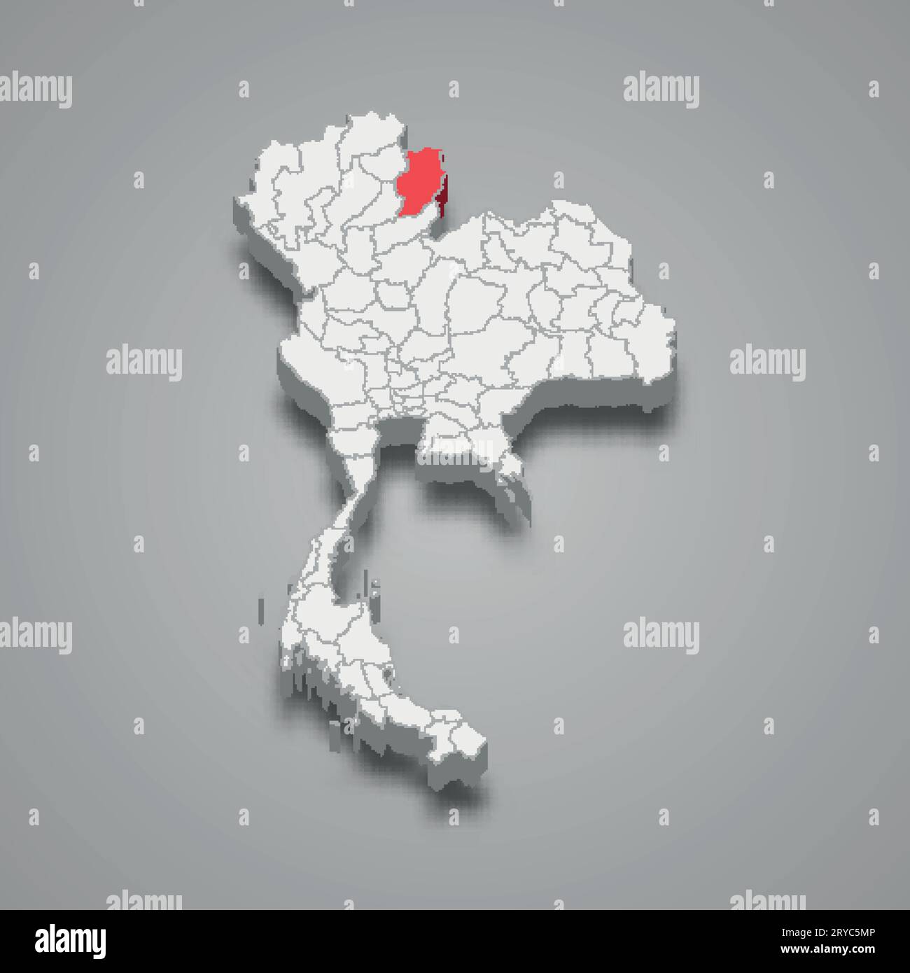 Nan province location Thailand 3d isometric map Stock Vector Image ...