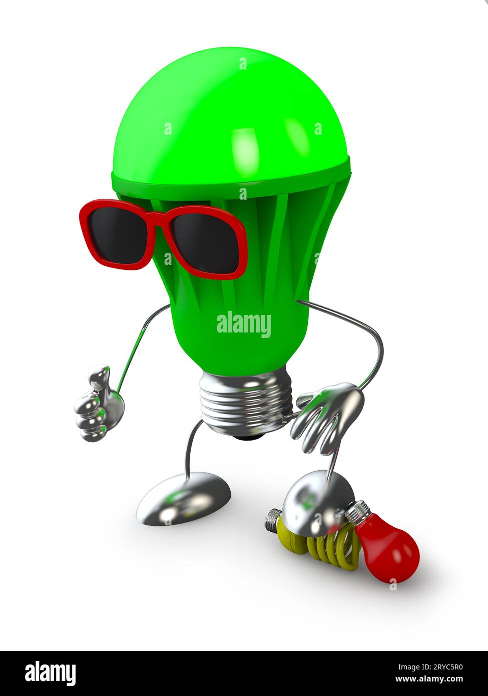 LED bulb lamp with glasses Stock Photo - Alamy