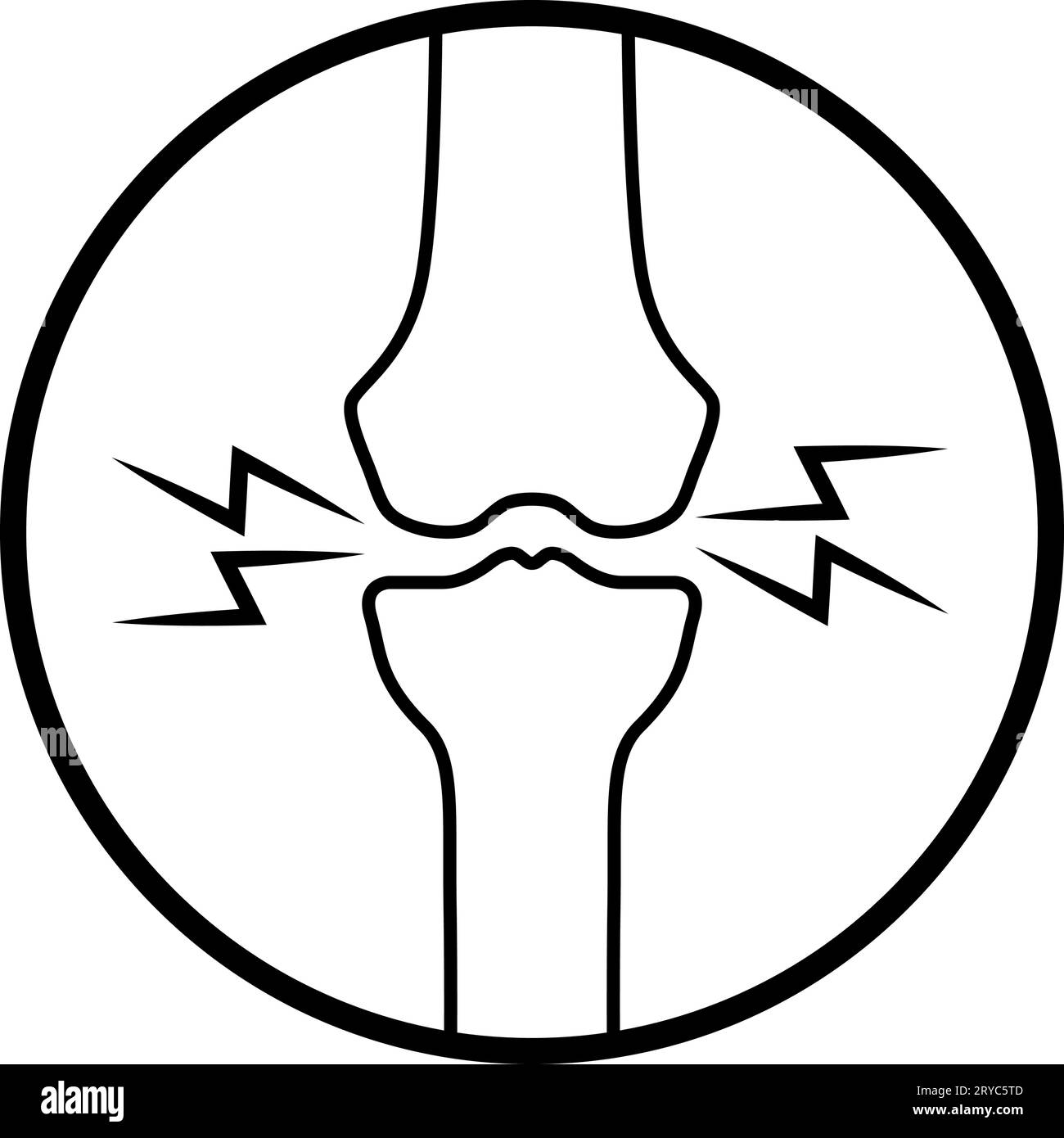 Bone and joint pain isolated icon: arthritis and injury concept Stock ...