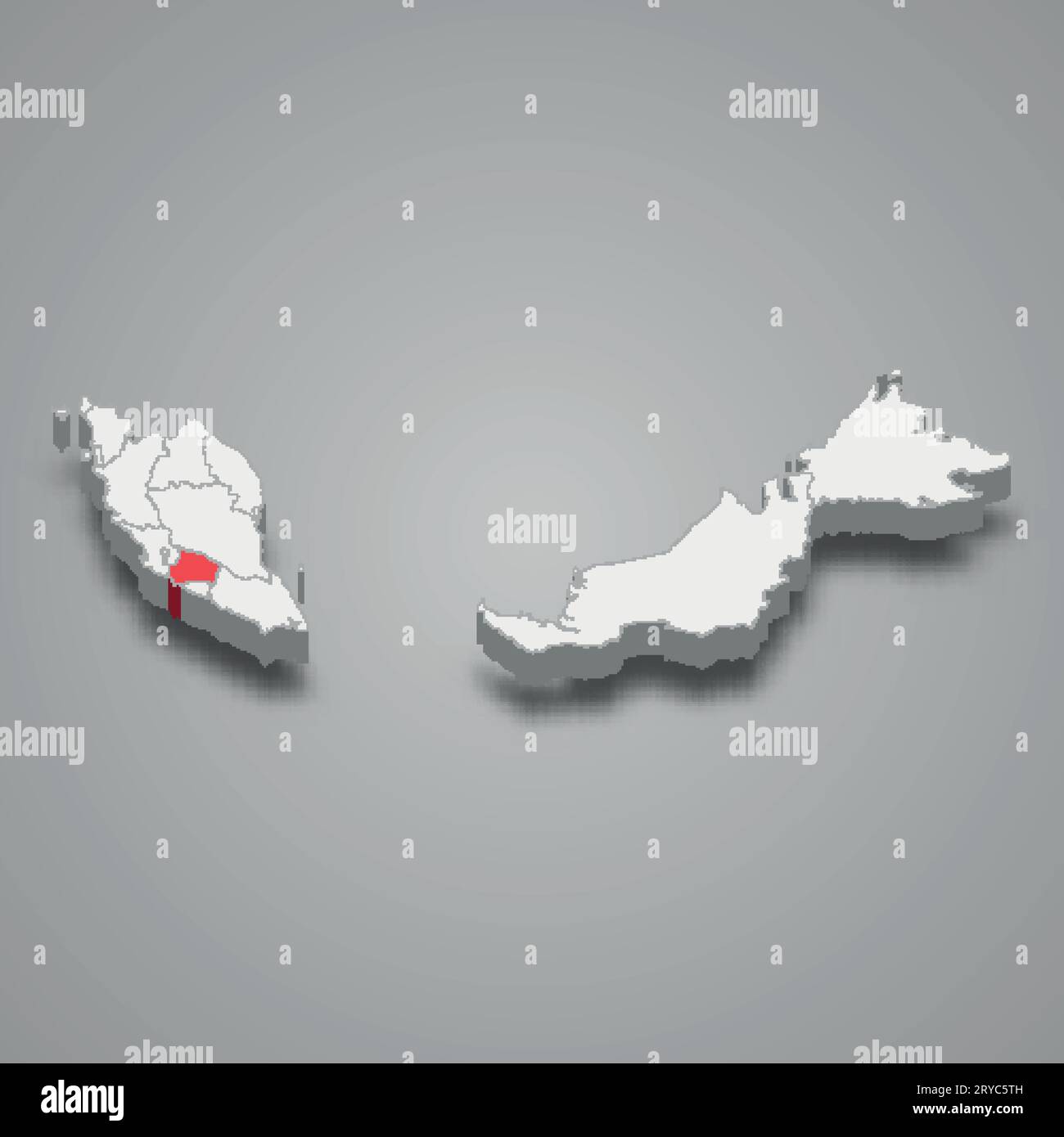 Negeri sembilan outline map hi-res stock photography and images - Alamy